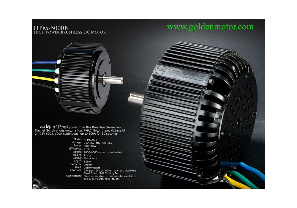 Электромотор BLDC HPM5000B - Golden Motor Украина